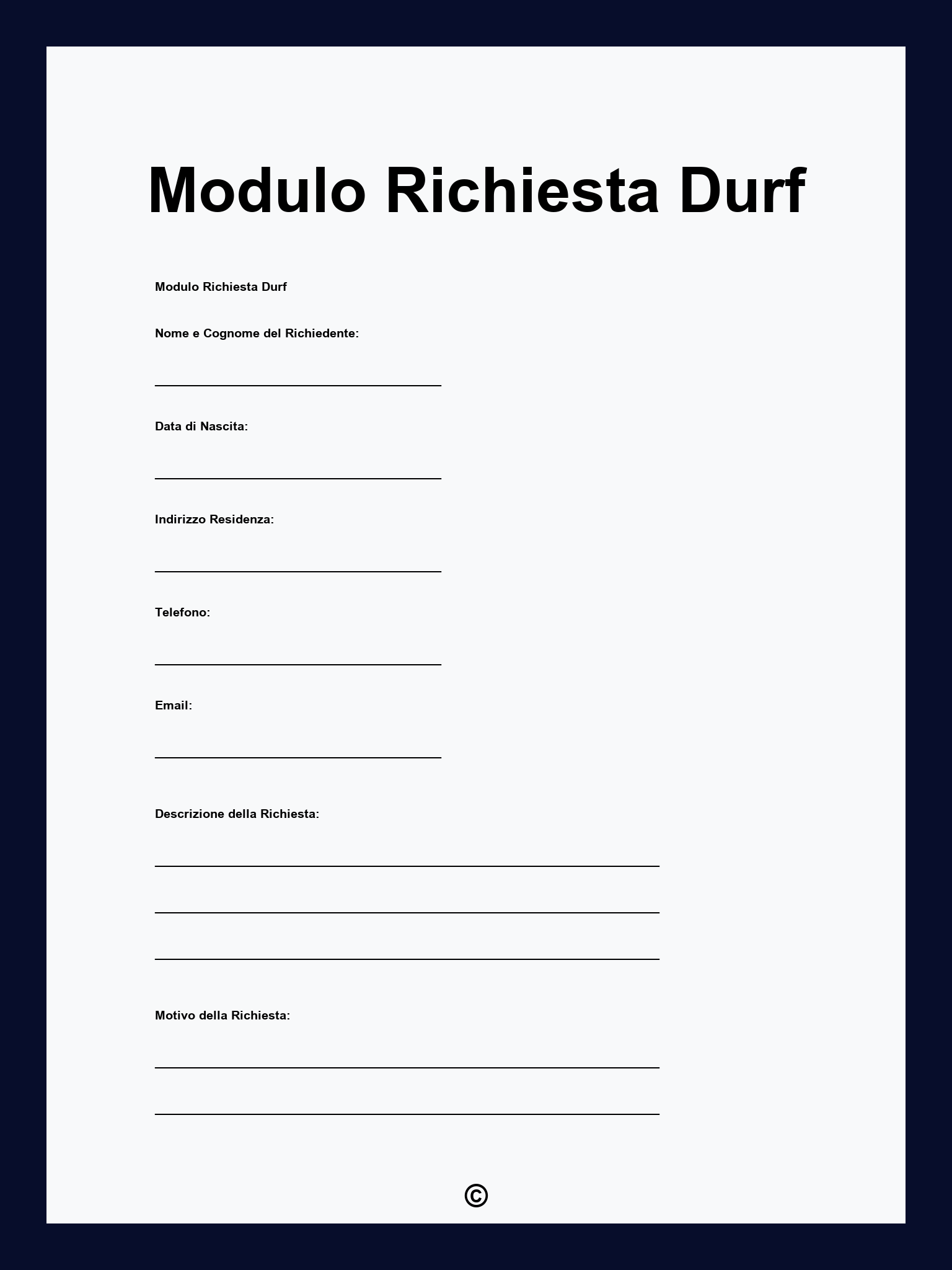 Modulo Richiesta Durf
